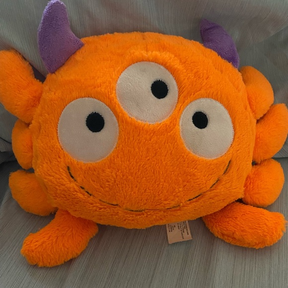 Kellytoy | Toys | Kellytoy Orange Plush Monster With 3 Eyes And 2 Horns ...